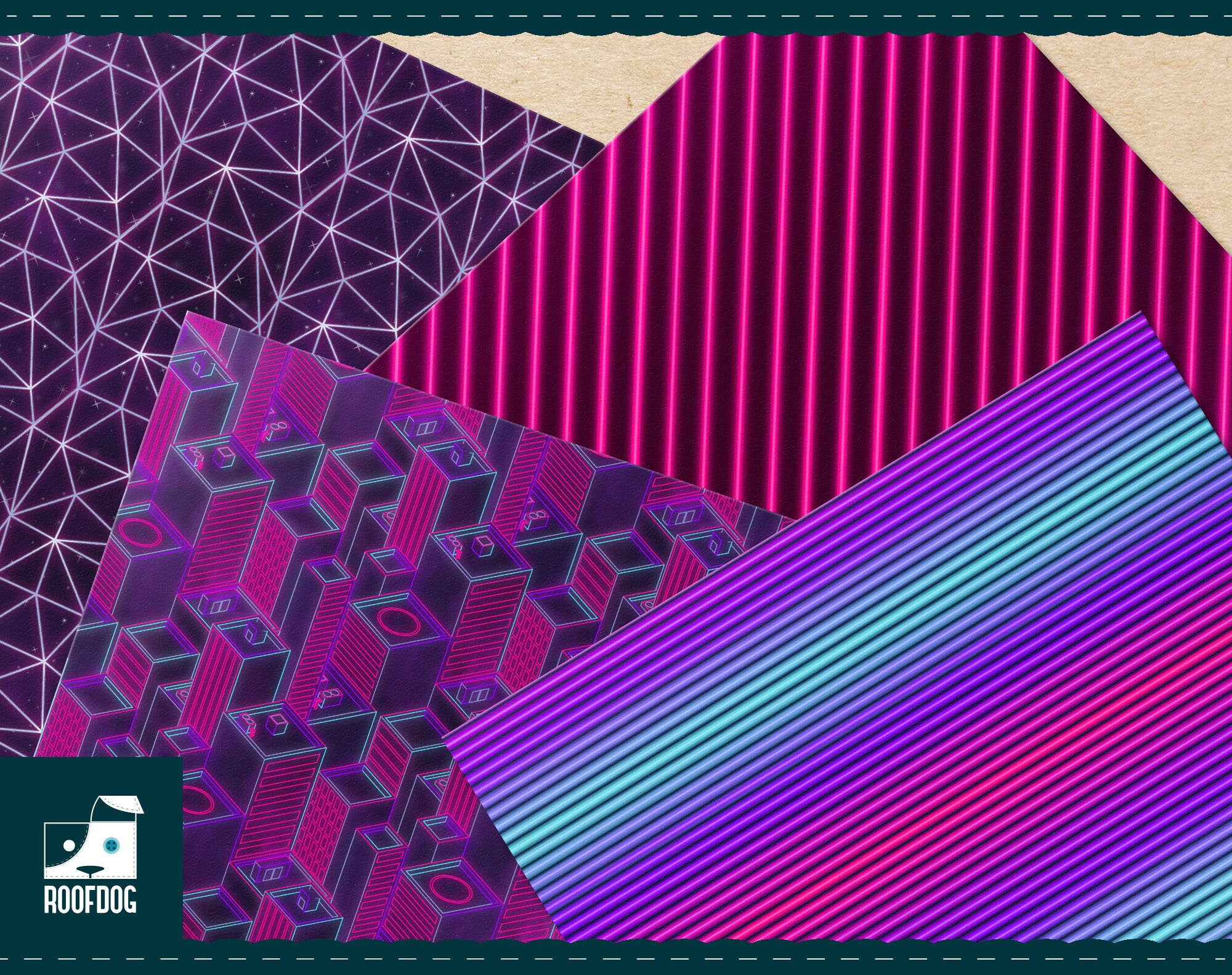 Eighties Digital Paper Blue and Purple Neon Digital Paper - Etsy