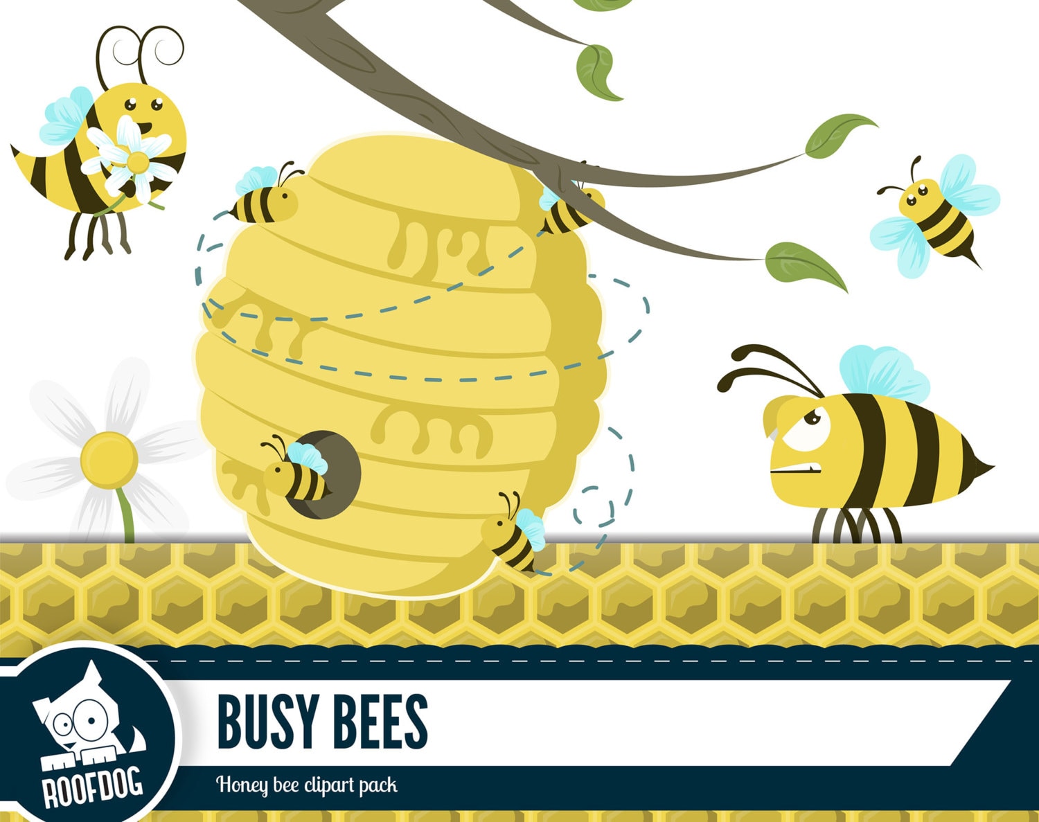 Honey Bee Clipart Busy Bee Honey Clip Art Bumble Bee Hive - Etsy