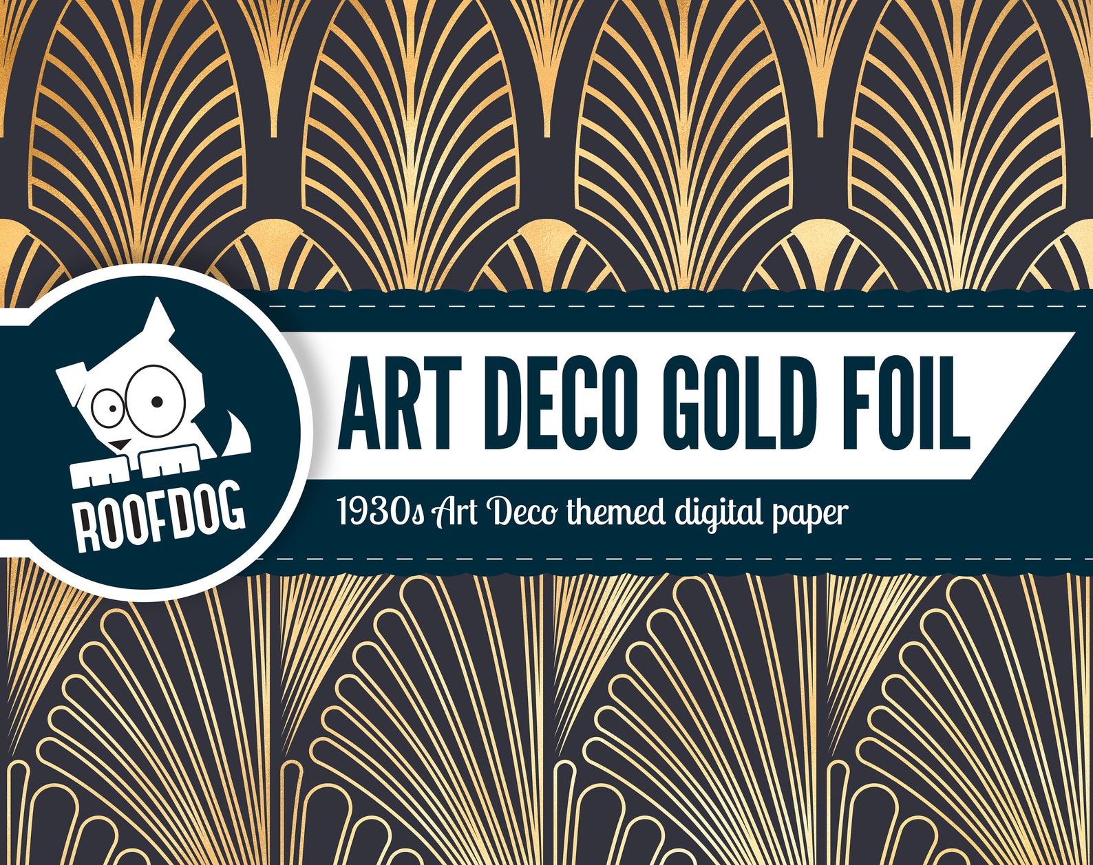Art Deco Gold Foil Digital Paper 1920s Pattern 1930s Art - Etsy