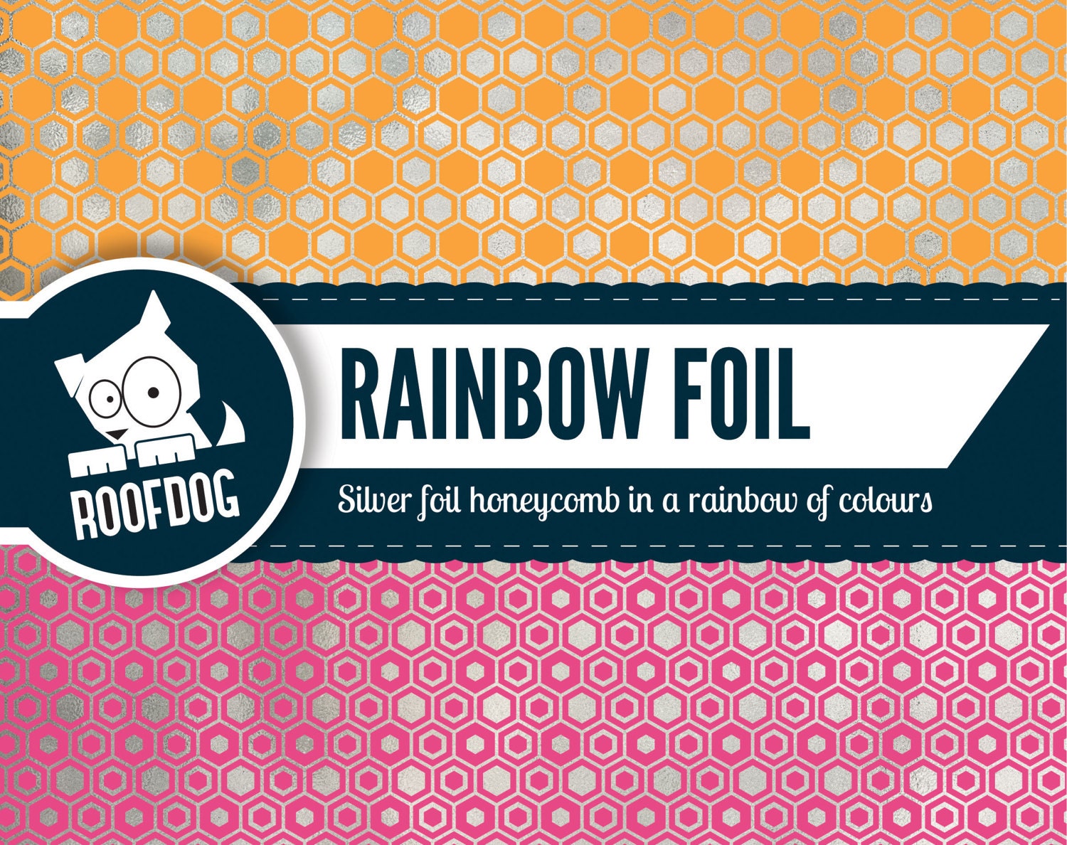 Rainbow Foil Digital Paper Pack Silver Foil Honeycomb - Etsy