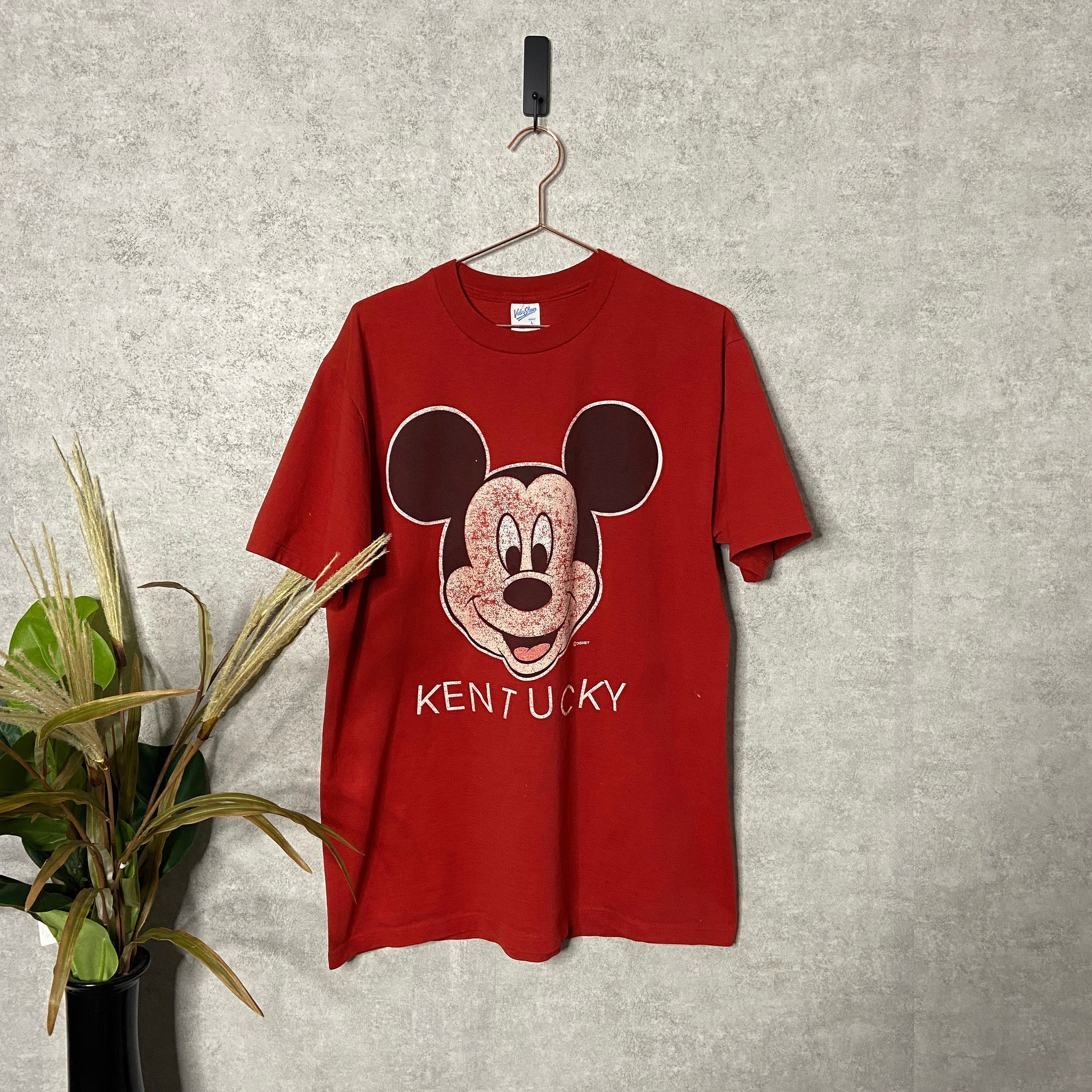 Vintage 1990’s Mickey Mouse Kentucky Big Face Red Promo T-Shirt