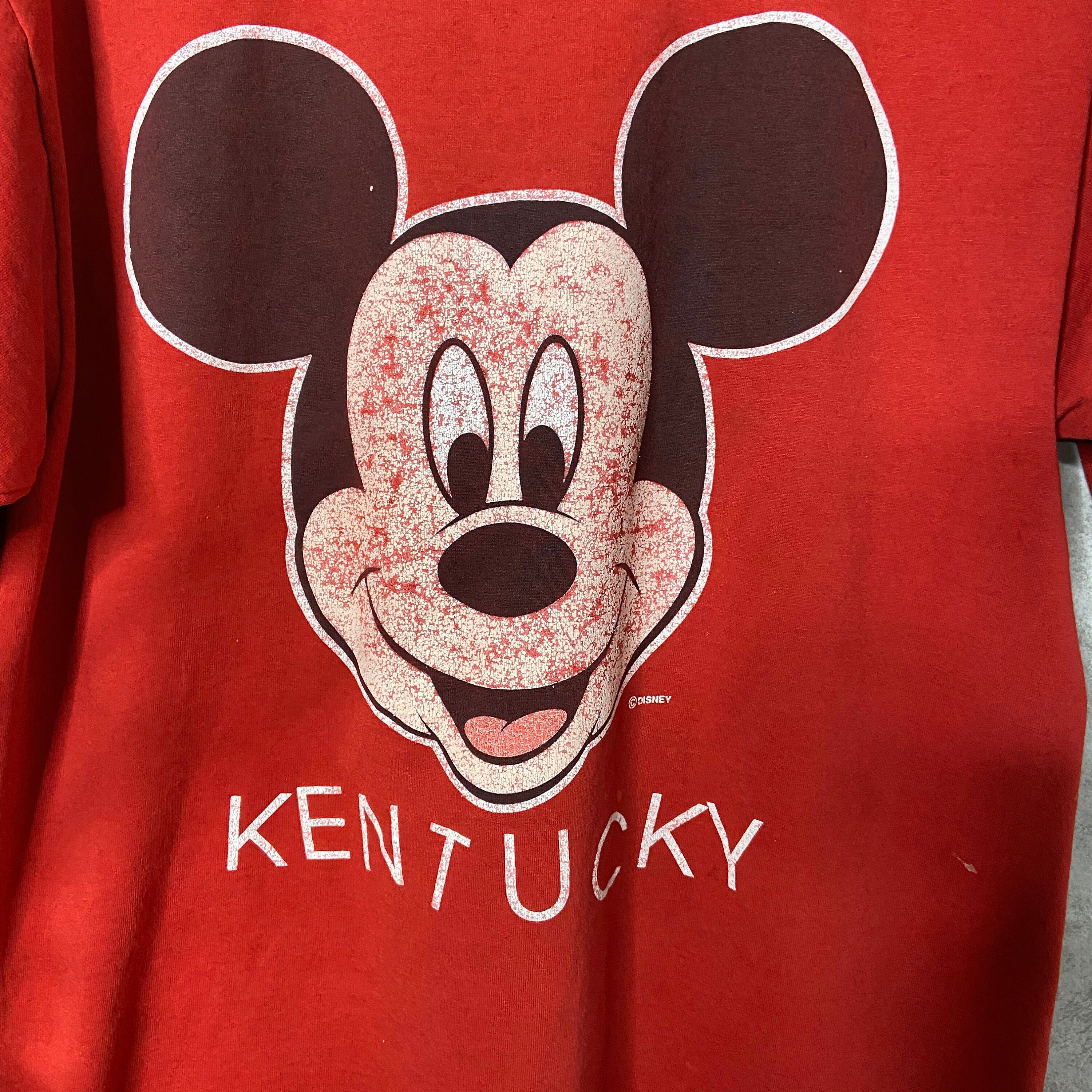 Vintage 1990’s Mickey Mouse Kentucky Big Face Red Promo T-Shirt