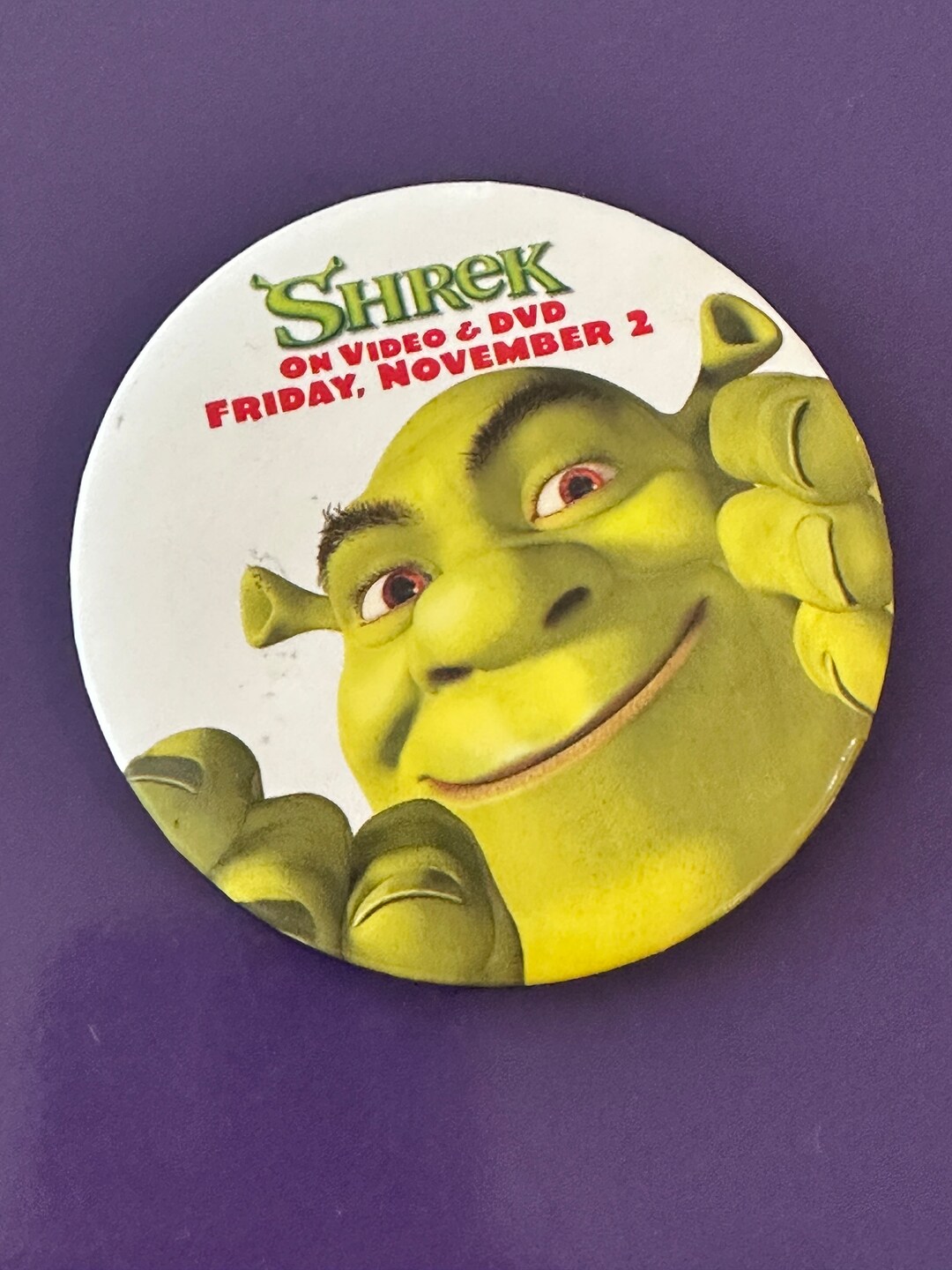 Vintage 2001 Shrek Mike Meyers Animated Dreamworks Circle Movie Promo ...