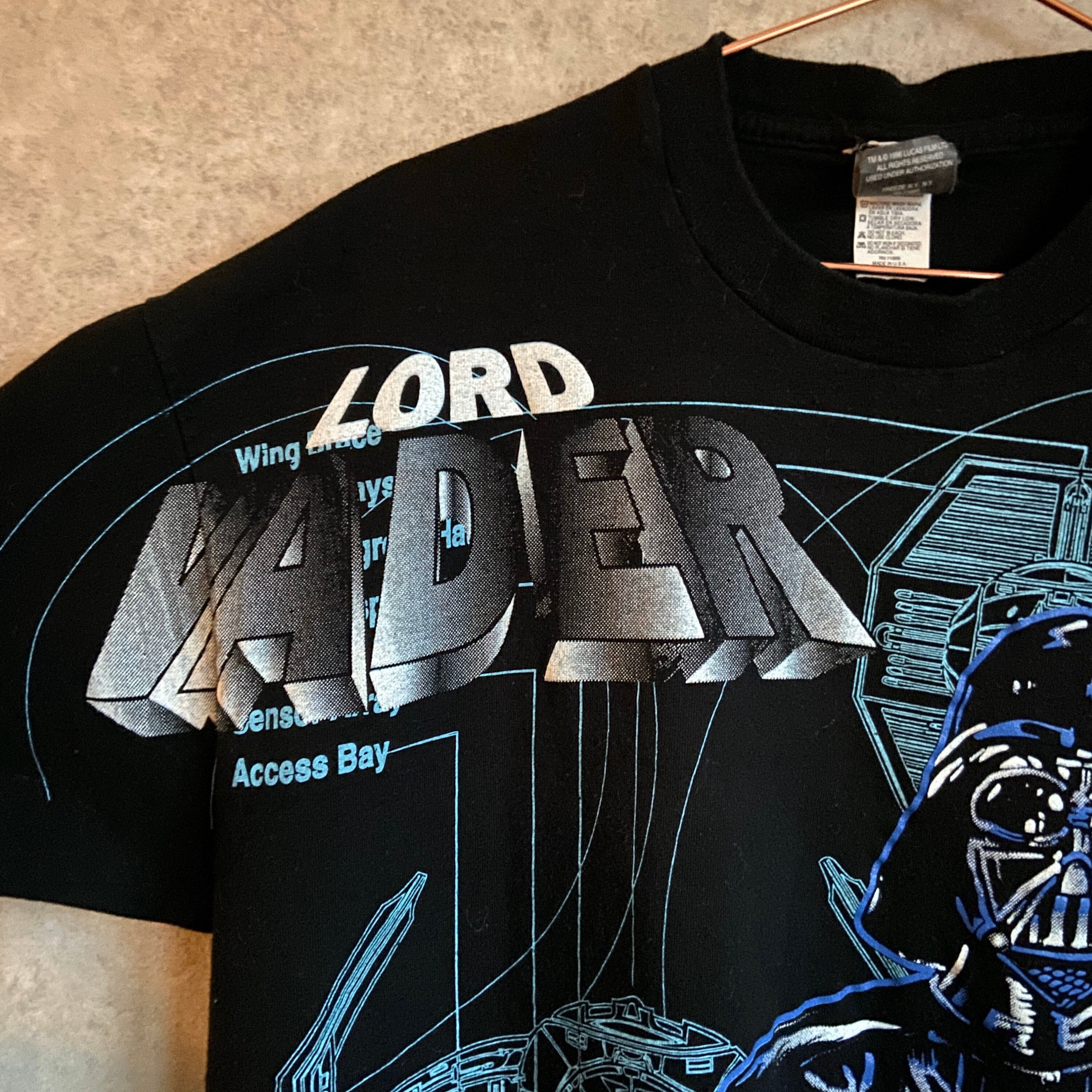 Vintage 1996 Star Wars Darth Vader All Over Print Black Movie T-Shirt