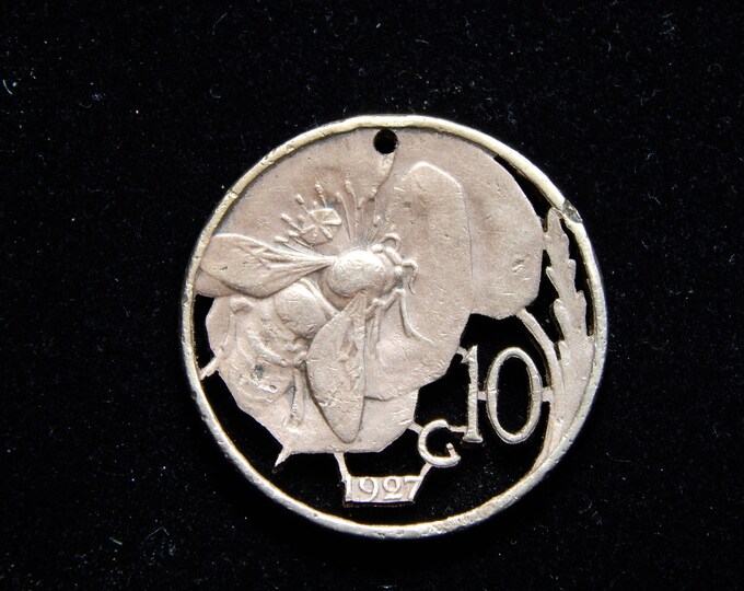 Italy 1927 C 10 Bee Cut Coin Pendant - Etsy