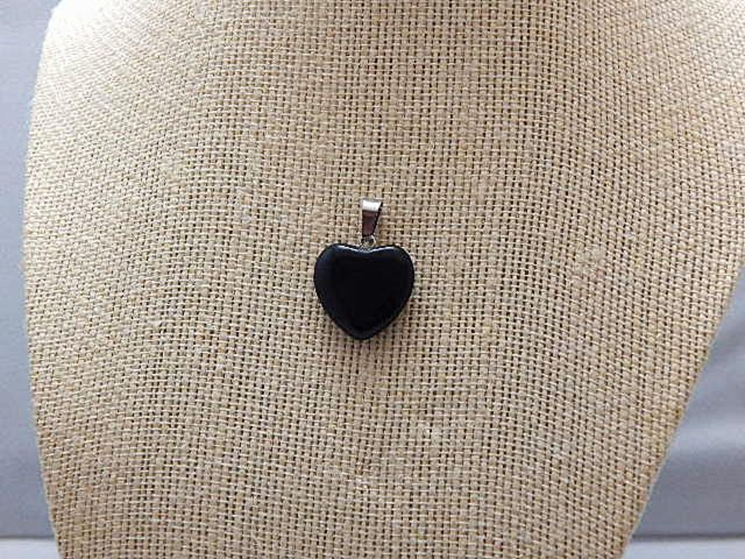 Apache Tear Heart Pendent - Etsy