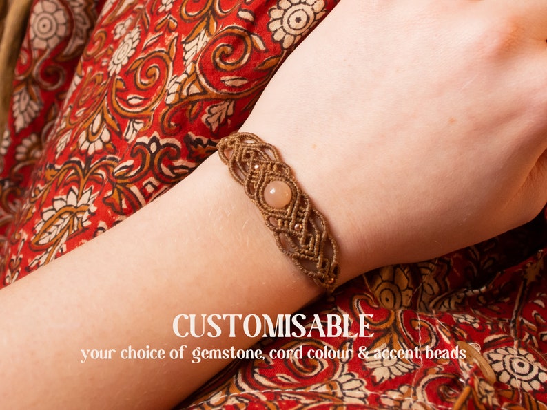 Macrame Boho Bracelet Healing Gemstone Bracelet Woven - Etsy