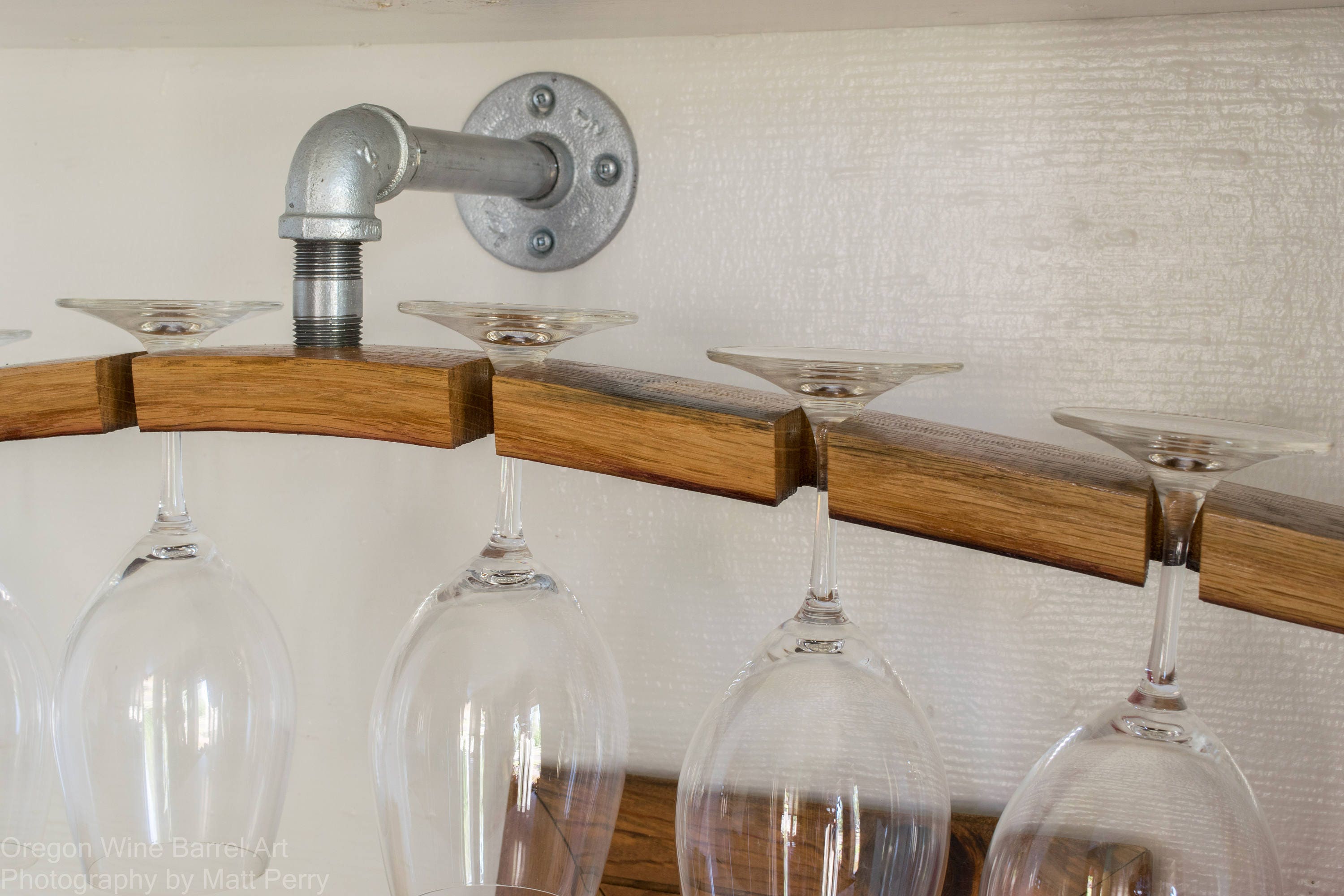 Rustic Wine Glass Rack Unique Wine Glass Holder Barrel Stave Etsy
