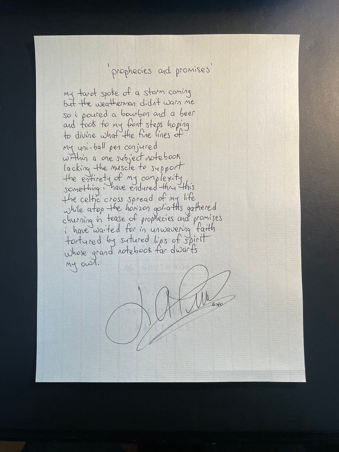 Prophecies and Promises Handwritten and Signed Poem - Etsy