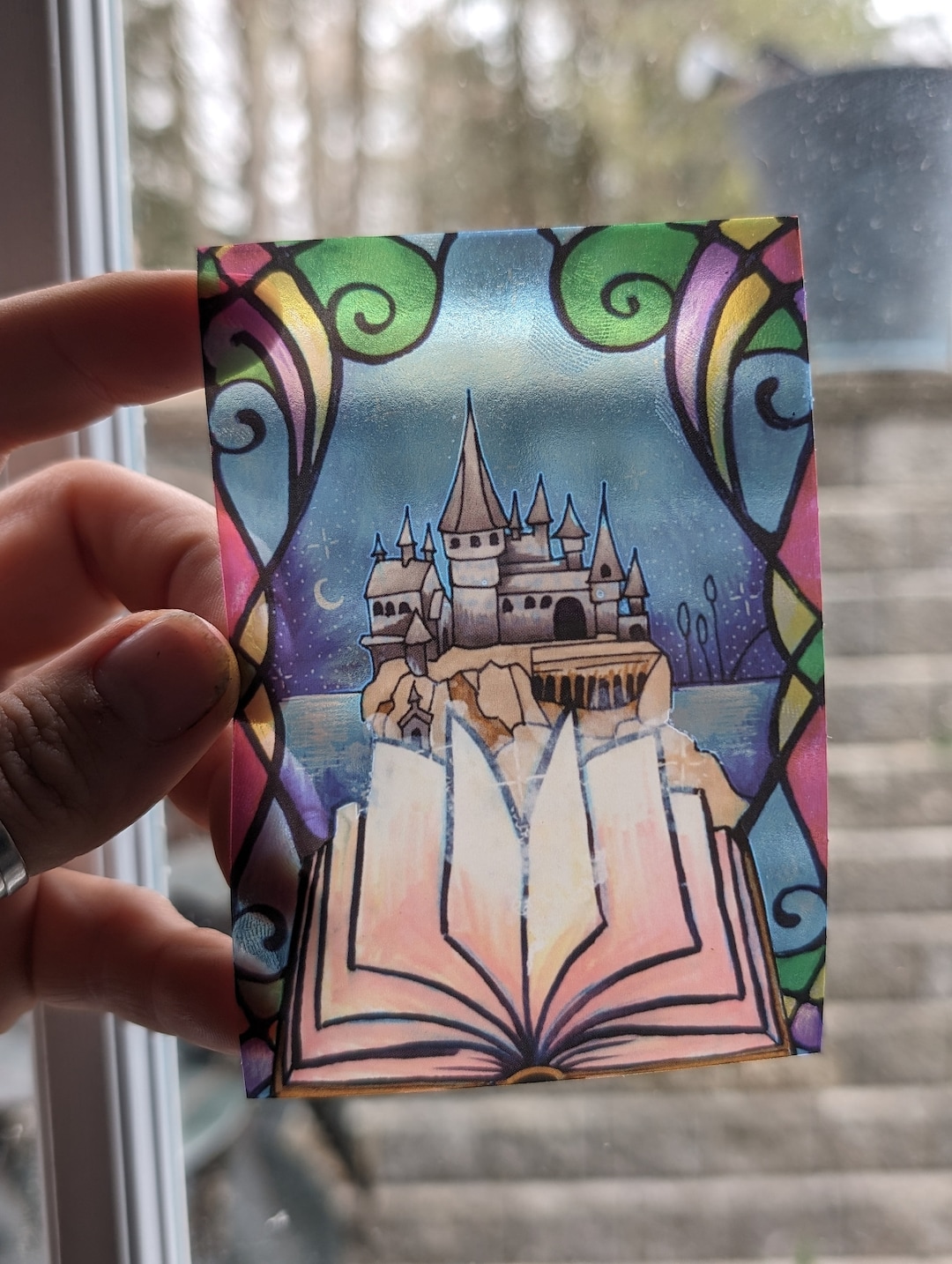 Hogwarts Stained Glass Sticker - Etsy