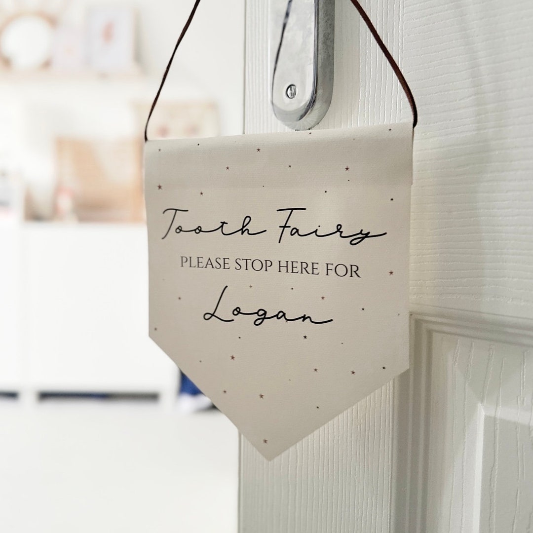 Tooth Fairy Stop Here Sign, Canvas Pennant Fla - Etsy