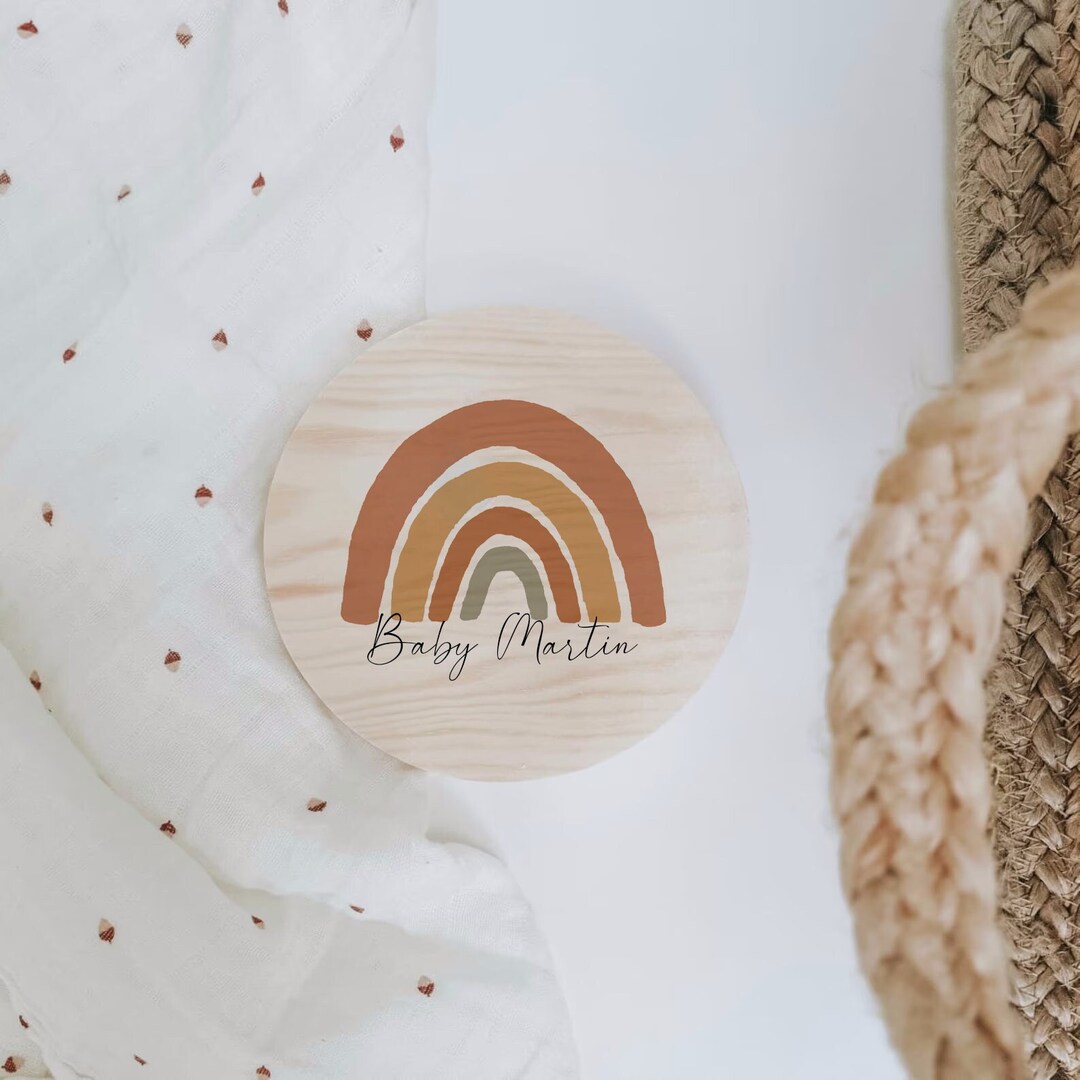 Personalised Wooden Rainbow Sign, Earthy Neutrals. - Etsy UK