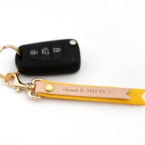 Yellow Leather Custom Made Keyring Personalized Keychain - Etsy Australia