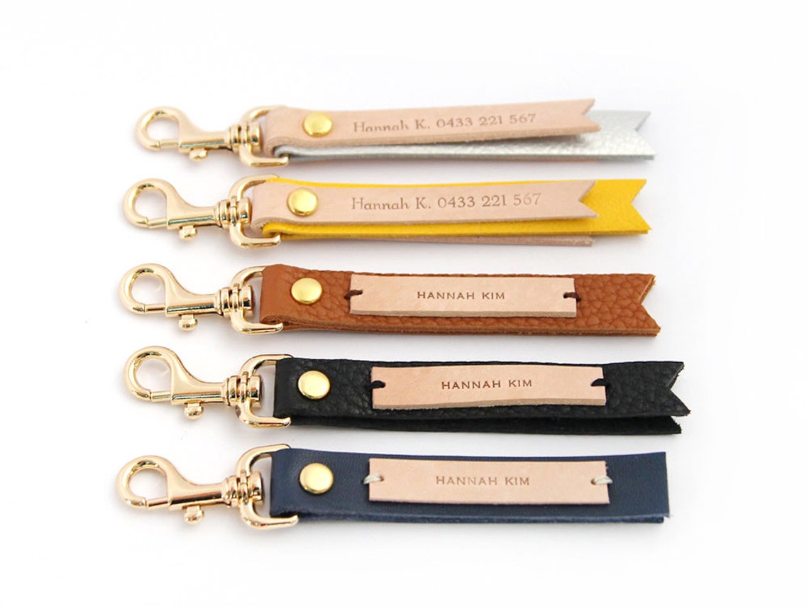 Yellow Leather Custom Made Keyring Personalized Keychain - Etsy Australia