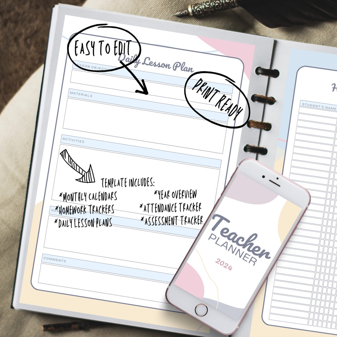 Editable Teacher Planner Template - Etsy