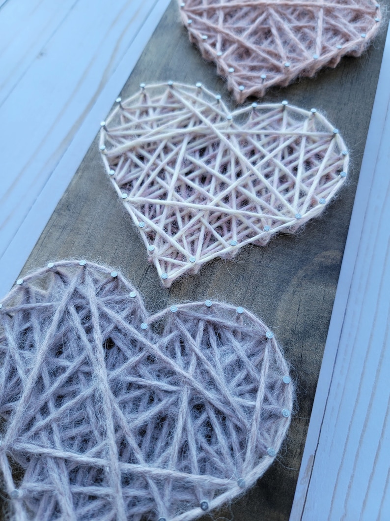 Trio of Hearts Mini Heart String Art Heart Art Made to - Etsy
