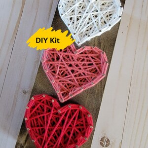 DIY KIT Trio of Hearts Mini Heart String Art Heart Art - Etsy