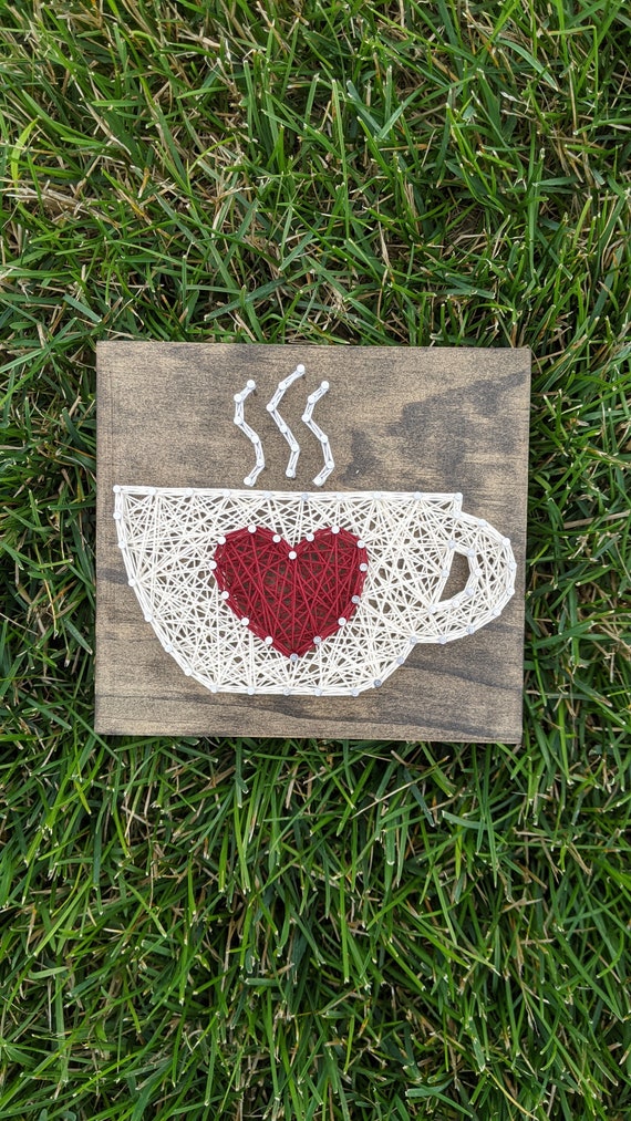 Coffee Cup String Art Made to Order Coffee Lover Sign | Etsy