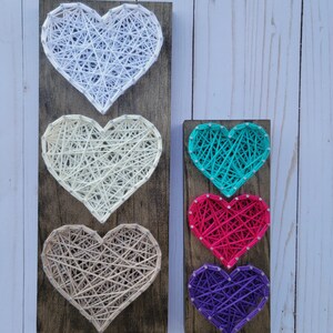 DIY KIT Trio of Hearts Mini Heart String Art Heart Art - Etsy