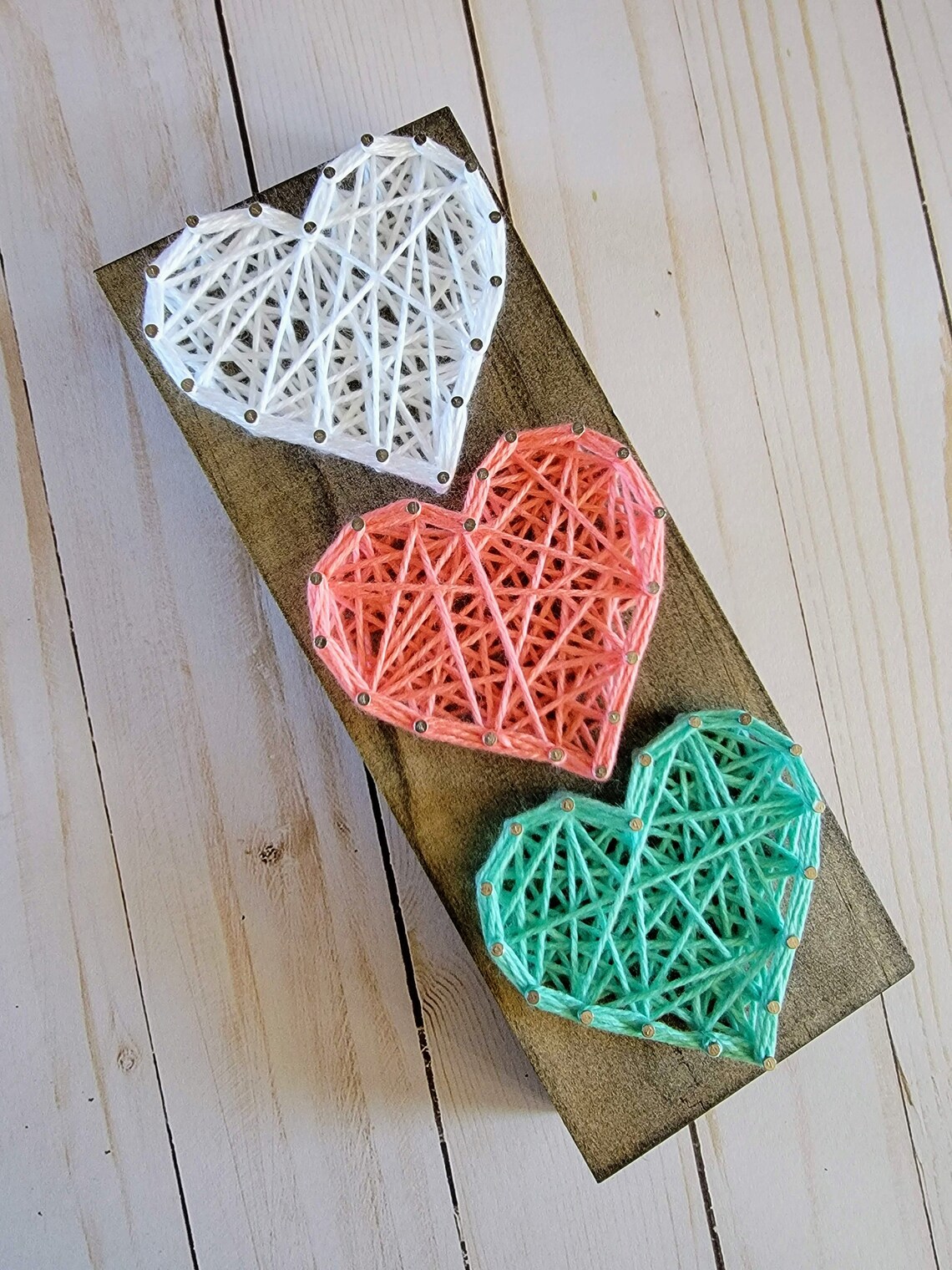 Trio of Hearts Mini Heart String Art Heart Art Made to - Etsy
