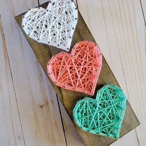 Trio of Hearts Mini Heart String Art Heart Art Made to - Etsy