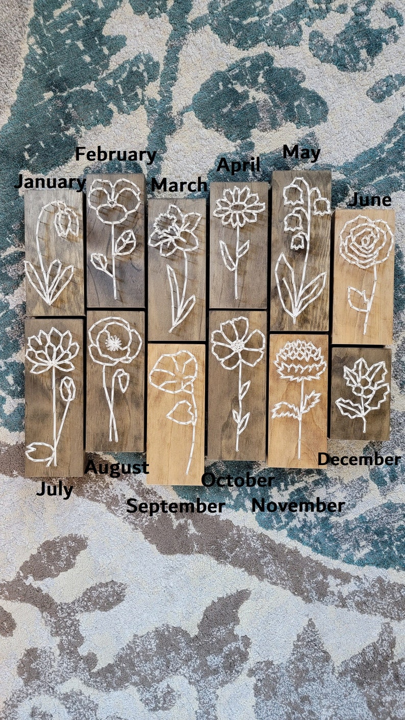 Birth Month Flower Flower String Art Fresh Flowers Sign - Etsy