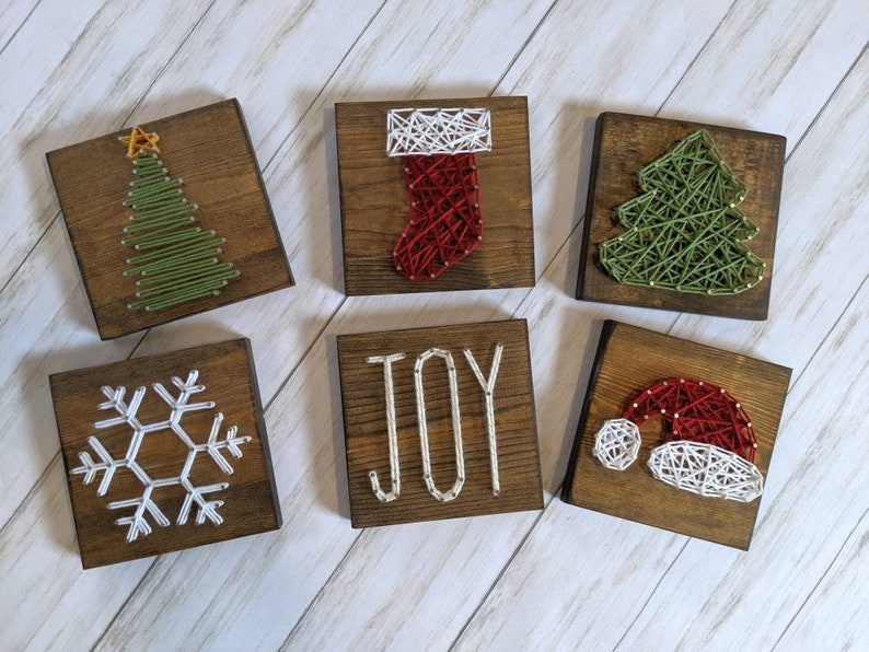 Stocking String Art Christmas String Art Christmas Signs | Etsy