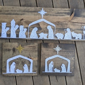 Nativity Sign Nativity String Art Manger Scene Manger String Art Made ...