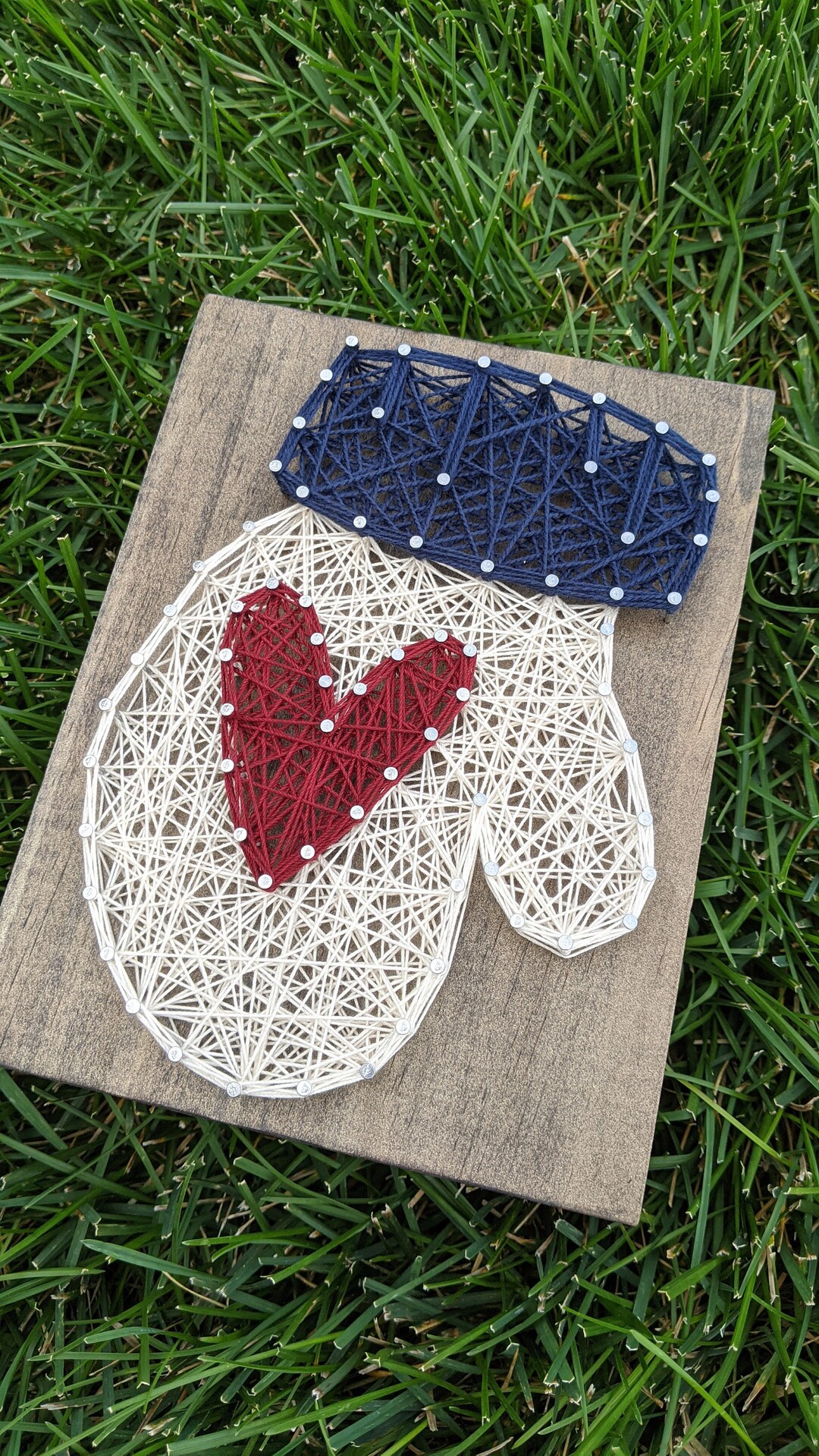Mitten String Art Winter String Art Winter Sign Made to Order - Etsy