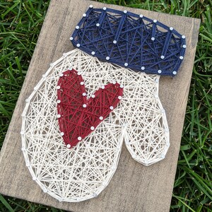 Mitten String Art Winter String Art Winter Sign Made to Order - Etsy