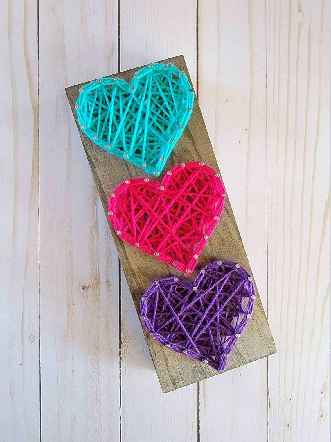 Trio of Hearts Mini Heart String Art Heart Art Made to - Etsy