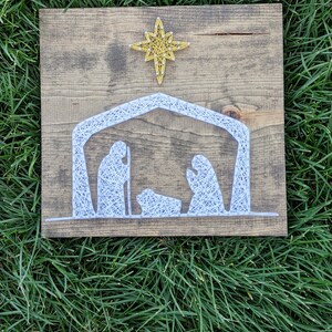 Nativity Sign Nativity String Art Manger Scene Manger String Art Made ...