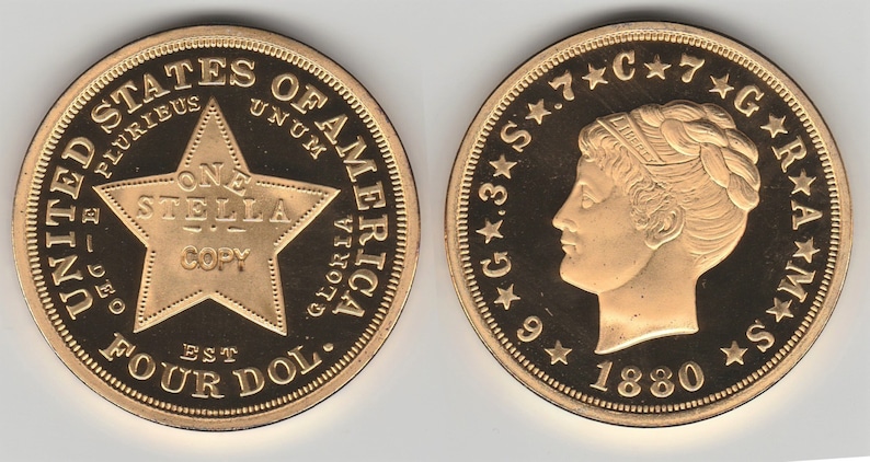 America's Rarest; 1880 Coiled Hair Stella Star Scandalous 4 Dollar 1.5 ...