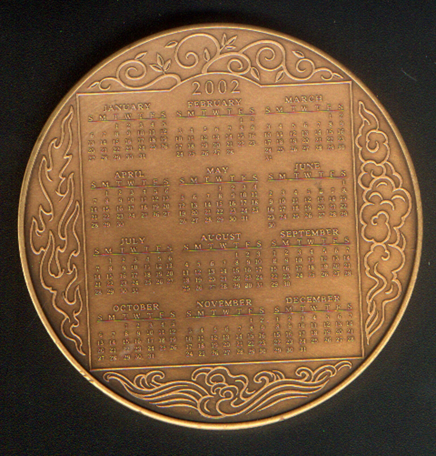 Franklin Mint Heavy Bronze Calendar Medal of 2002 Featuring Leonardo Da ...