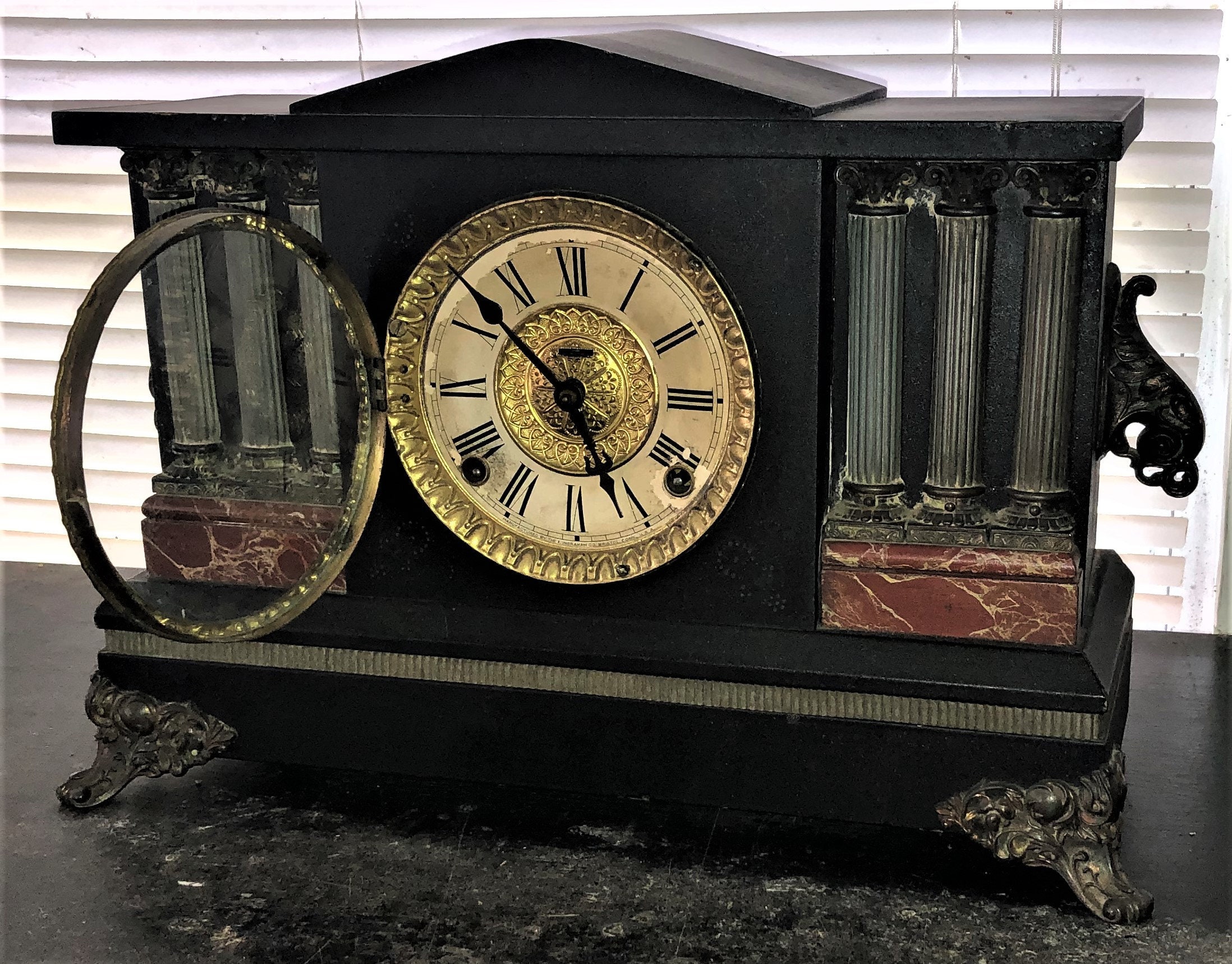 Elias Ingraham Mantle Clock With Unique? Design but With Elements of ...
