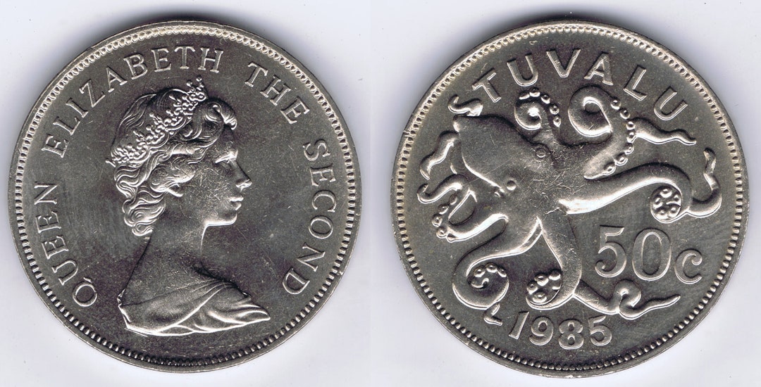 Octopus Coin of Tuvalu in New Condition of 1985 (large Format Diameter ...