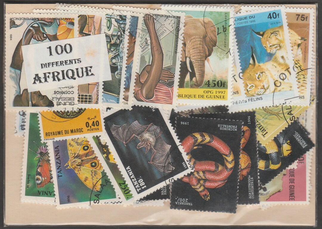 100 (one Hundred) Different African Stamps Collection Featuring Plants ...