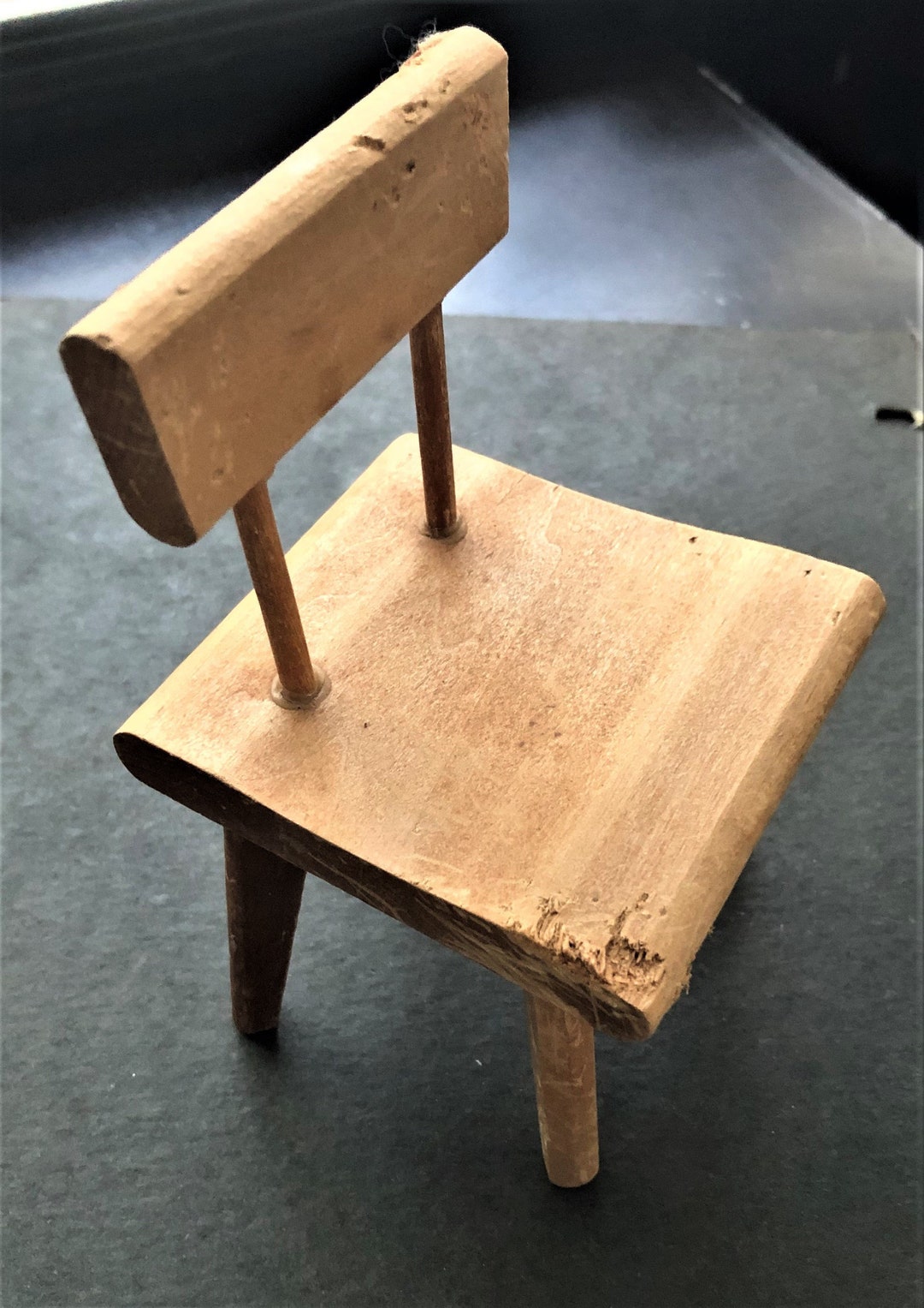 Handmade Wooden Dollhouse Miniature Furniture Dining Room Chair ...