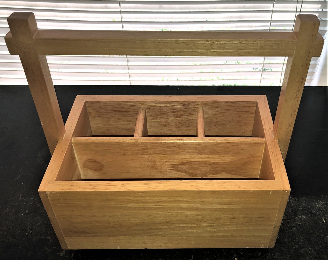 Glued and Mortised Wooden Carry-all for Tools, Flowers, Toys Etc ...