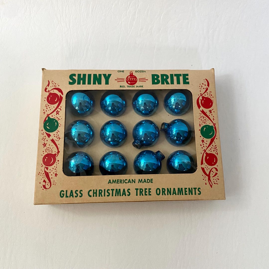 Vintage Blue Shiny Brite Christmas Ornament - Etsy
