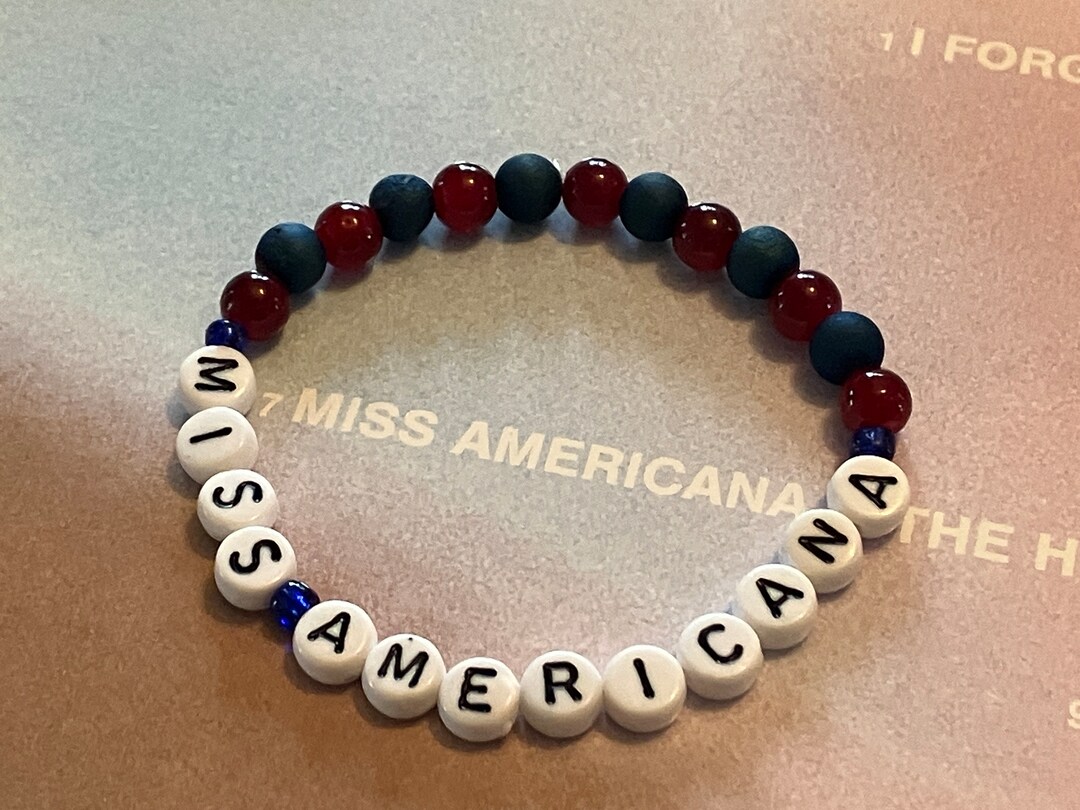 Miss Americana Swiftie Beaded Friendship Bracelet, Handmade, Blue and ...