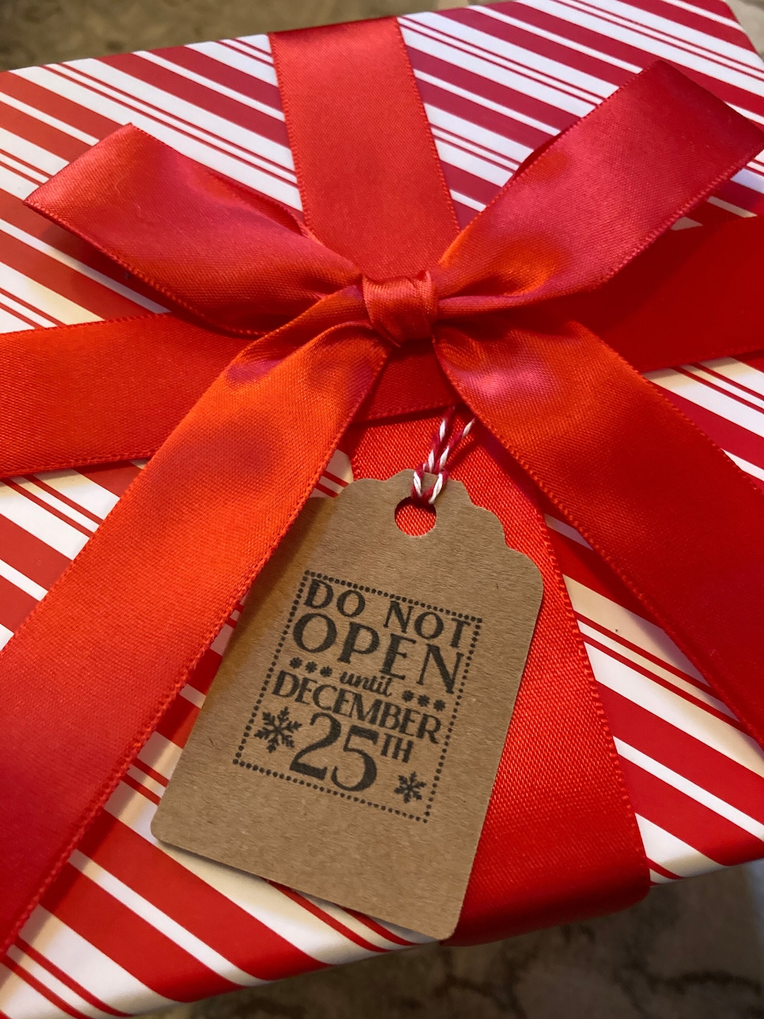 Christmas Gift Tags, Handmade, Stamped, Set of 6, Do Not Open Until ...