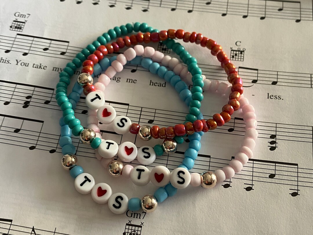 Swiftie Beaded Friendship Bracelet TS, Handmade in Four Colors - Etsy