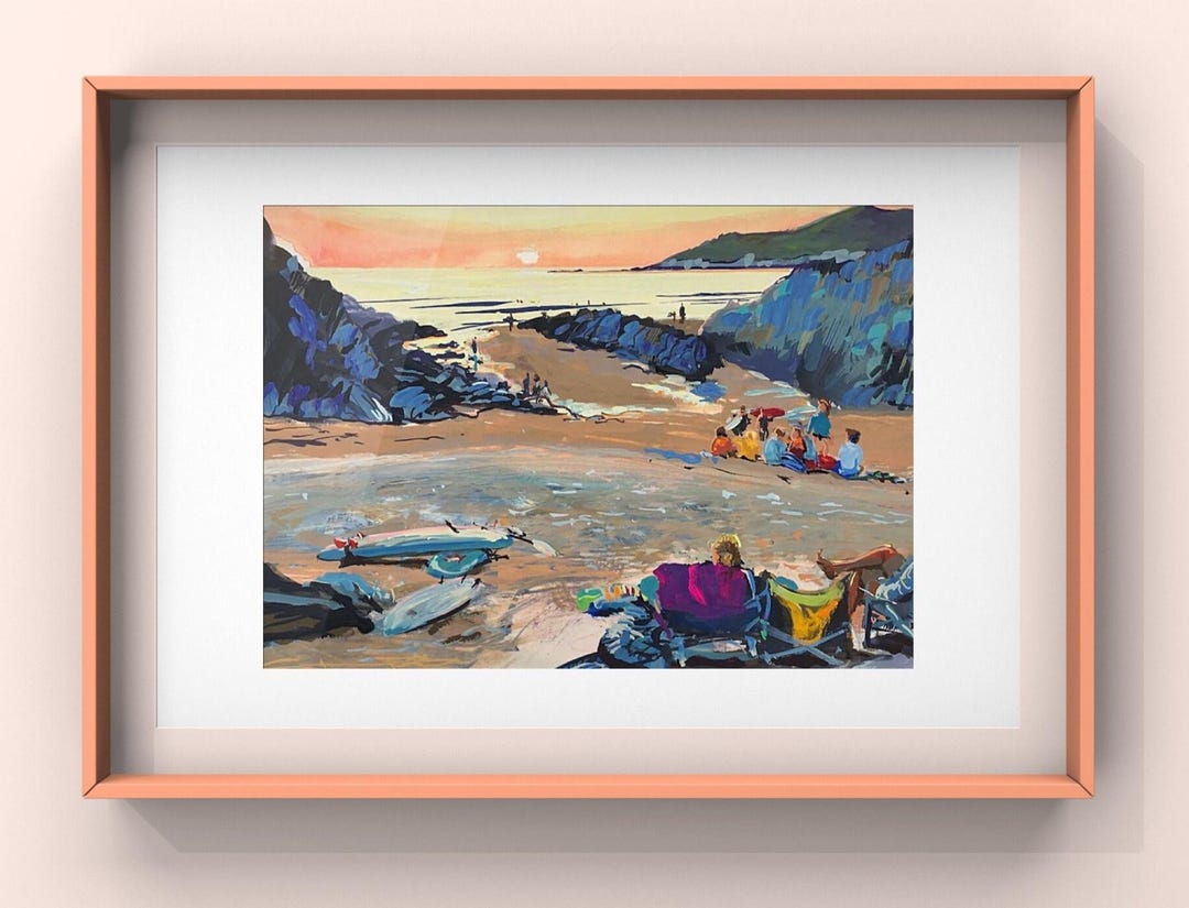Curry on the Beach Art -barricane Beach Poster- Woolacombe Sand Sea ...