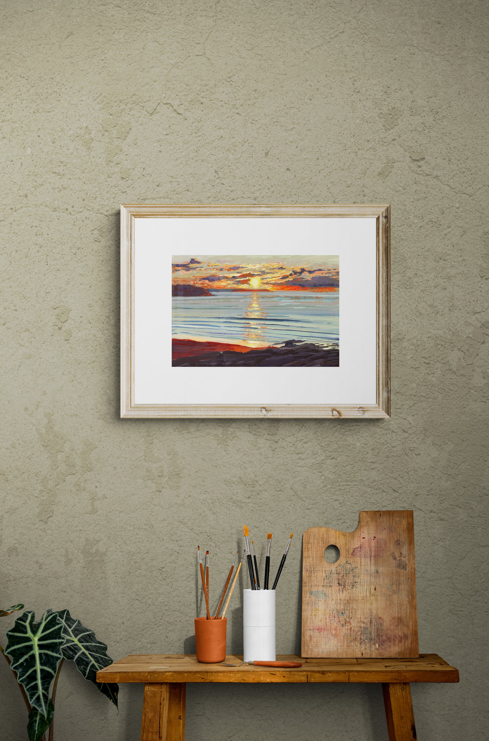 Shining Through-woolacombe Beach Sunset Art Print Coast Picture North ...