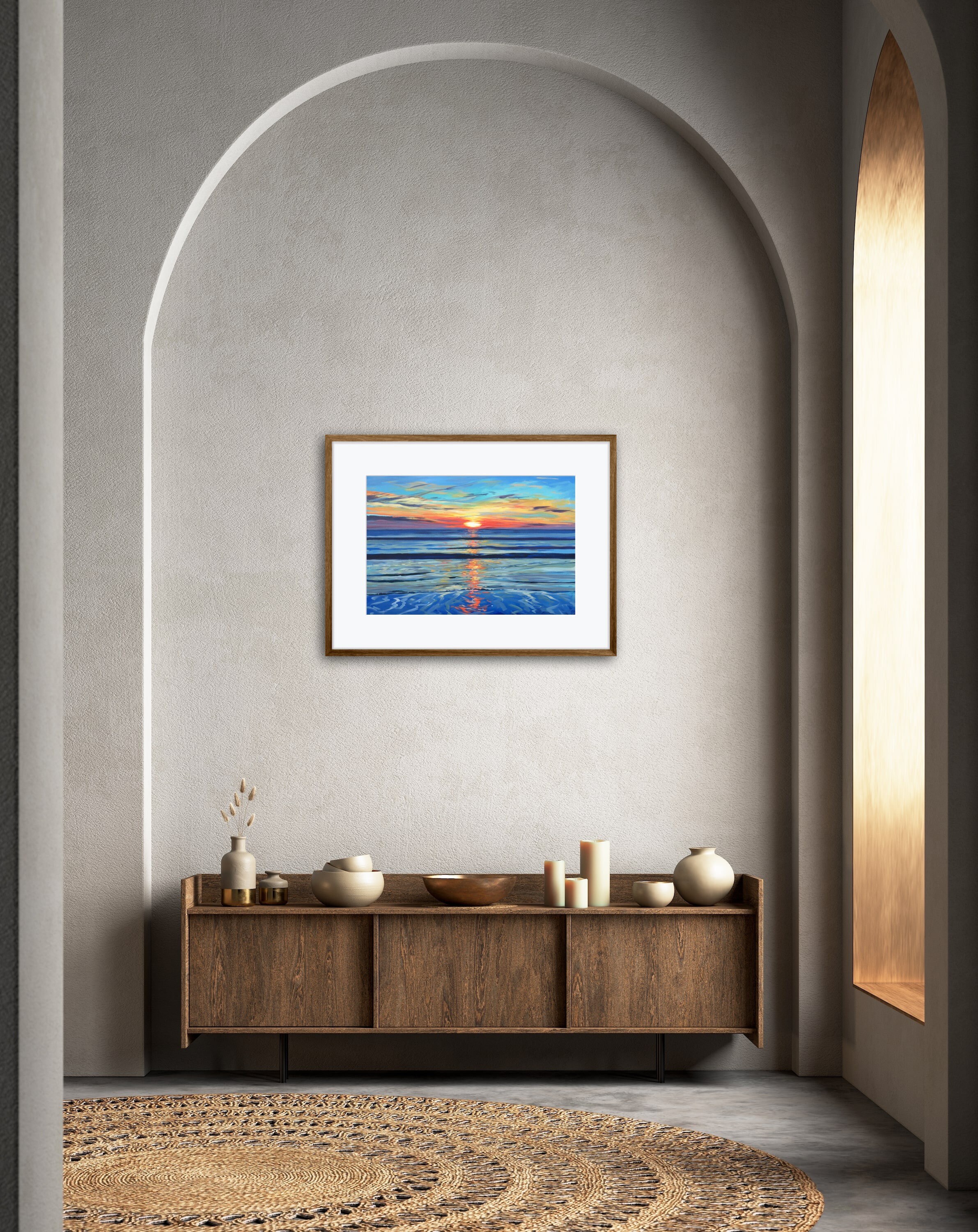 Sunset Print North Devon Waves Picture Woolacombe Beach Sunset Art ...