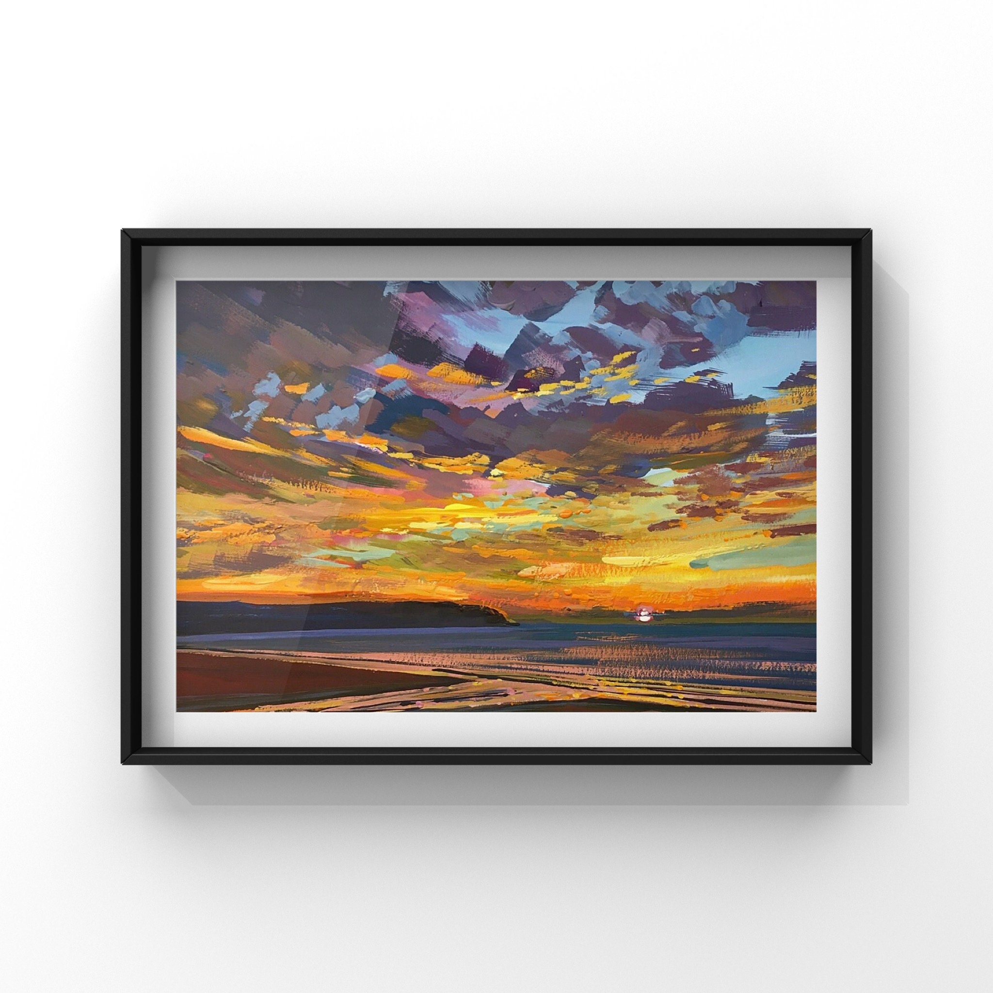 Woolacombe Sunset Picture Colourful Devon Sunset Picture Ocean Art ...