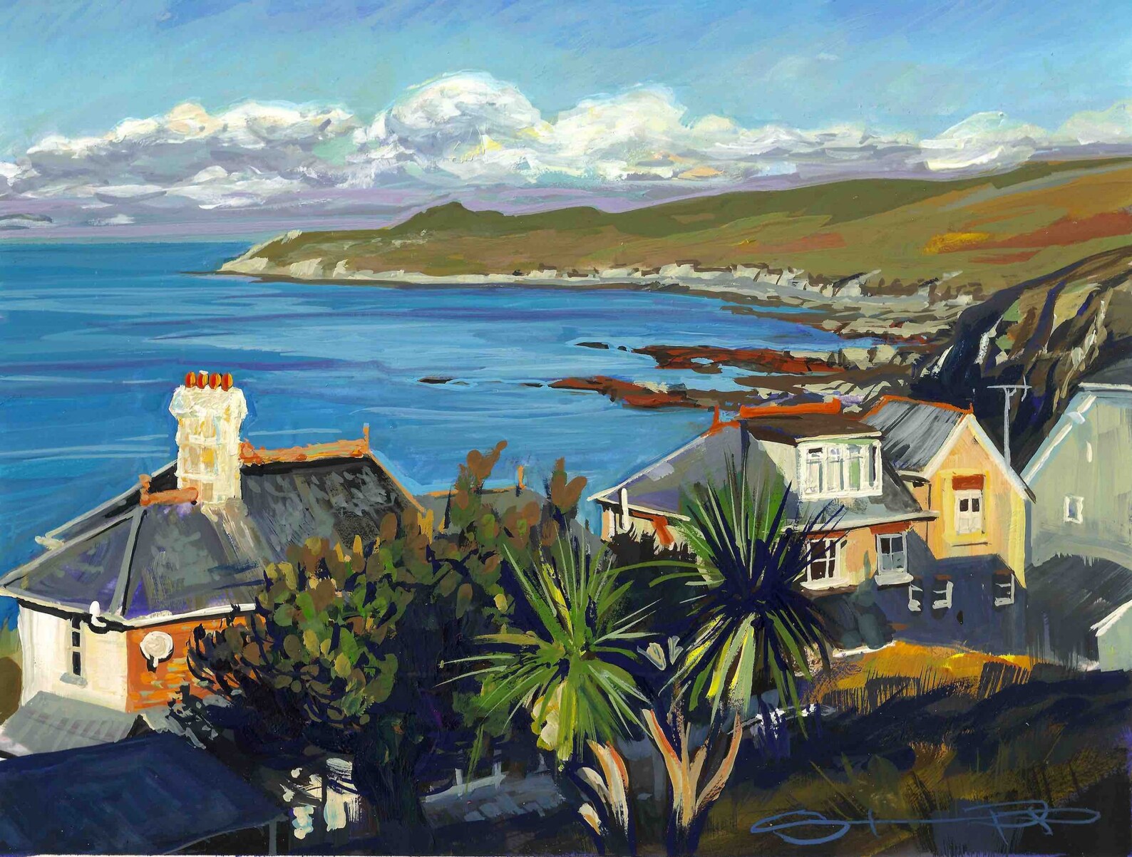 Devon Beach Art Coast Print Morte Bay Morning - Woolacombe Bay Fine Art ...