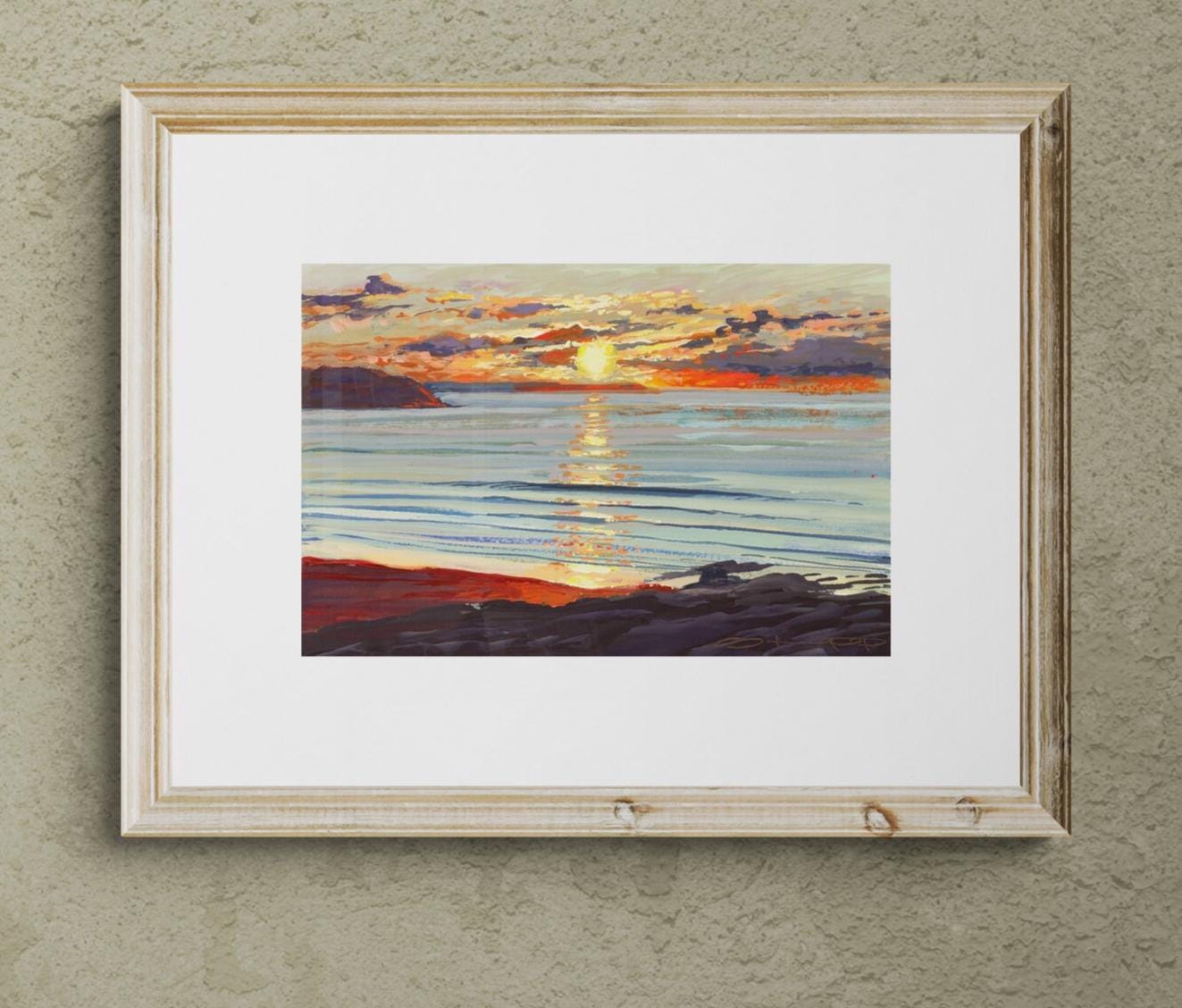 Shining Through-woolacombe Beach Sunset Art Print Coast Picture North ...