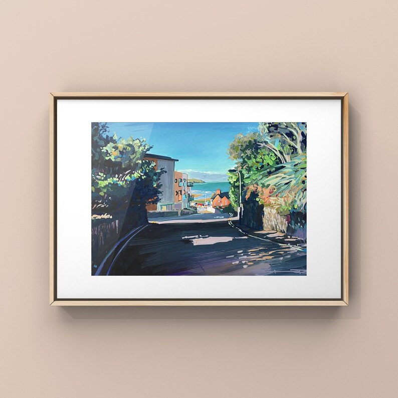 Woolacombe Devon Beach Art Print Blue Sky Beach Art Print From an ...